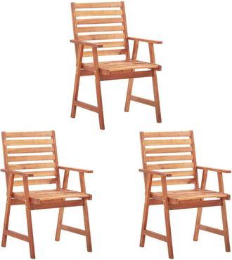 vidaXL Vidaxl - Chaises de salle &agrave; manger dext&eacute;rieur 3 pcs Acacia massif