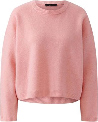 Oui Rundhals-Strickpullover - - Knitwear - Damen - Rosa - XL