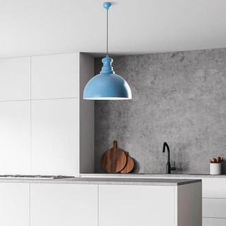Opviq Elegant Light Blue Chandelier, Adjustable Height 44-134 cm, Metal Body, Ø40 cm, E27 Socket, Perfect for Modern Decor | Stylish & Functional Lighting