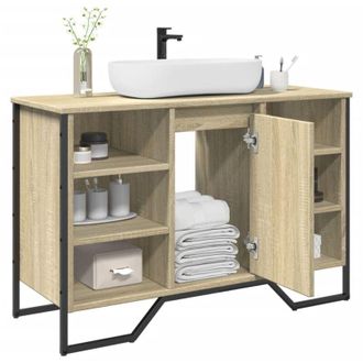 vidaXL Vidaxl - Armoire lavabo de salle de bain ch&ecirc;ne sonoma 91x35x60 cm