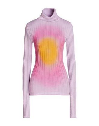 8 by YOOX ORGANIC COTTON PRINTED RIB KNIT TURTLENECK