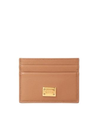 Dolce & Gabbana Portemonnaie - Caramel Color Plonge Calfskin Card Holder - Gr. unisize - in Beige - f&uuml;r Damen