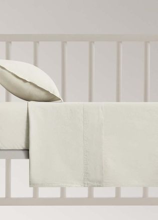 Mango Drap plat berceau en coton lav&eacute; double surpiq&ucirc;re vert pastel - Home - 100x150cm - MANGO HOME