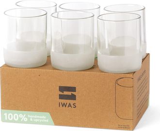 IWAS Upcycling-Trinkgläser, transparent, 250 ml, 6 Stück