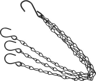 Milisten H&auml;ngekorbkette Metall 41cm Schwarz Ersatzkette f&uuml;r Blumentopf und Pflanzenaufh&auml;ngung Aufh&auml;ngekette mit S Haken f&uuml;r Gartenlaternen und Vogelh&auml;user
