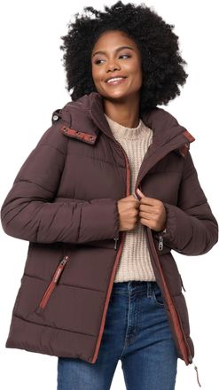 Navahoo Winterjacke Damen Stepp Winter Jacke Steppjacke gef&uuml;ttert B973 [B973-Wattewolk-D-Choco-Gr.M]
