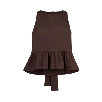 Liu Jo &Auml;rmelloses Oberteil mit Schleifen-Detail - - Tops - Damen - Braun - XL