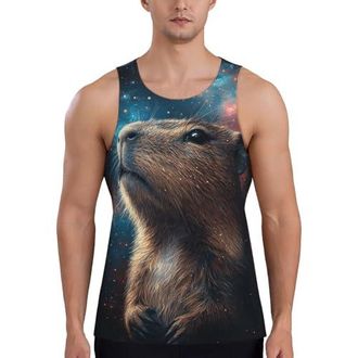 Generic D&eacute;bardeur respirant &agrave; s&eacute;chage rapide sans manches pour homme pour entra&icirc;nement &agrave; la plage S &agrave; 4XL, Galaxy Capybara 10, 4XL