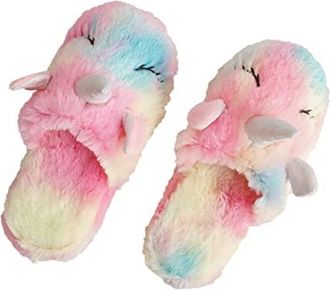 Valiclud Pantoufles licorne en coton pour homme - Antid&eacute;rapantes - Polaire chaude - Pour femme - Rose confortable, Rose, 39 EU