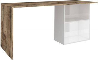 Dmora Bureau Dmait, Bureau linéaire support pc, Table de bureau polyvalente, Bureau peu encombrant, 100% Made in Italy, 110x50h75 cm, Blanc brillant et