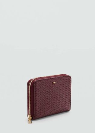 Mango Geflochtene mittelgro&szlig;e Brieftasche bordeaux - Damen - Einheitsgr&ouml;&szlig;e - MANGO
