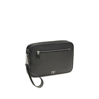 Valentino Garavani Mens Black Calf Leather Bos Taurus Wallet
