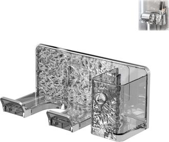 Generic F&ouml;nhalter Ohne Bohren, F&ouml;hnhalter Wand Ohne Bohren, F&ouml;hn Halterung mit Steckerhalter & Aufbewahrung mit Kabelhalter und Ablagefach Passen die Meisten 