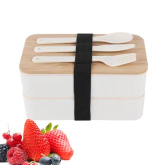 Generico Lunchbox f&uuml;r Erwachsene, luftdicht, stapelbar, doppellagig, Lebensmittelbeh&auml;lter mit Deckel, f&uuml;r Studenten, Frauen, Reisen, Picknick, Camping