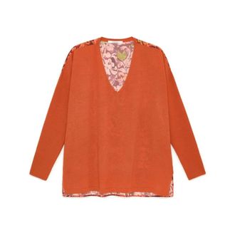 Maliparmi Maliparmi - Tricot en m&eacute;lange Merinos - Femme - Pulls - Orange - Taille: 40 FR
