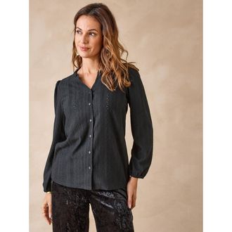 Daxon by - Blouse encolure fantaisie en maille