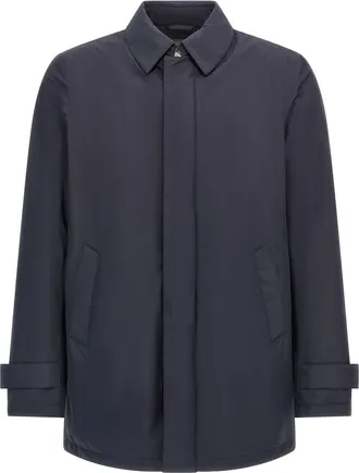 Herno Mens Blue Polyester Parka Clothing