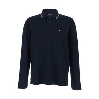 Emporio Armani Logo Baumwoll-Polohemd - - Tops - Herren - Blau - 3XL