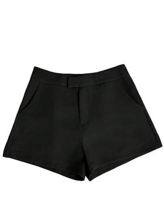 SOLY HUX Short &eacute;l&eacute;gant pour femme avec poches, short de bureau, de loisirs, short de costume, court, streetwear, tenue d&eacute;t&eacute;, Noir, L