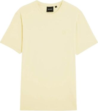 Lyle & Scott Homme, Tops, Beige, Taille: L T-Shirt en Coton &agrave; Manches Courtes et Col Rond