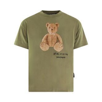 Palm Angels Bear in Mind Gr&uuml;nes T-Shirt - - Tops - Herren - Gr&uuml;n - S