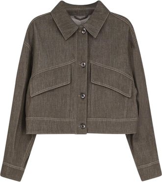 Brunello Cucinelli Femme, Vestes, Vert, Taille: 40 FR Veste boutonn&eacute;e avec d&eacute;tail Monili
