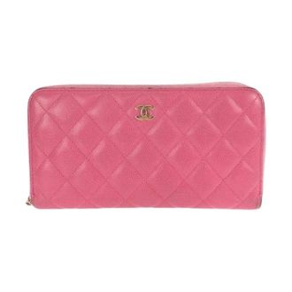 Chanel Portefeuille long Pre-owned (bi-pli) - Femme - Pre-owned - Rose - Taille: ONE Size
