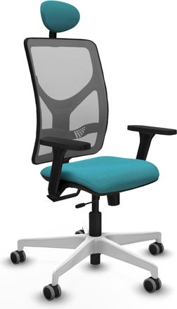 Piqueras y Crespo 24-Stunden-Stuhl, mit 3D-Armen, h&ouml;henverstellbarer Lendenwirbelst&uuml;tze und festem Kopfteil, ausgestattet mit Syncro/Traslack und Schneideschaum, Grau/T