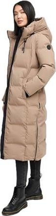 Marikoo Manteau dhiver pour femme (XS-5XL) - Matelass&eacute;, capuche amovible, coupe-vent - N102, Taupe-Grey, 3XL
