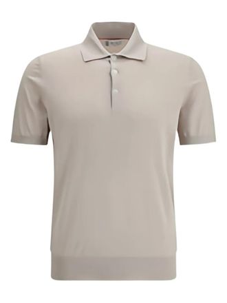 Brunello Cucinelli short-sleeve polo shirt - Tons neutres