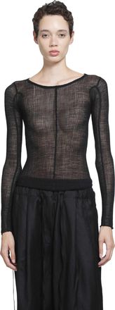 Andrea Ya'aqov Sheer Crewneck Top