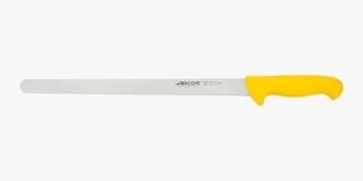 Arcos Couteau &agrave; G&acirc;teau Flexible Dentel&eacute; 35 cm - Acier Inoxydable NITRUM - Manche Polypropyl&egrave;ne Jaune - Durabilit&eacute; et Pr&eacute;cision - S&eacute;rie 2900