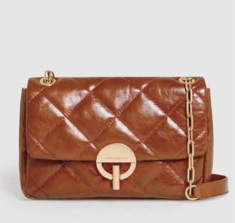 Vanessa Bruno Grand Sac Moon Cuir Verni Havane