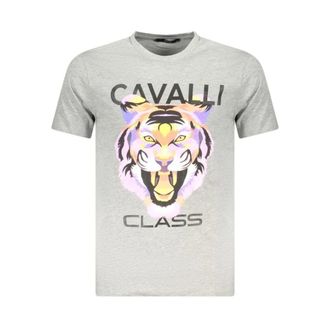 Cavalli Homme, Tops, Gris, Taille: 2XL T-shirt ras du cou