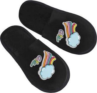 Generic Pantoufles De jolis nuages avec un Rainbow Unisex Chaussons Femme L&eacute;g&egrave;re Chaud Chaussures Int&eacute;rieur Adulte L