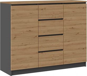 Topeshop Parme 120 - Kommode, 2 Türen + 4 Schubladen - Maße 97x120x40 cm - Aufbewahrungsmöbel