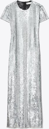 Tory Burch Damen T-Shirt-Kleid mit Pailletten