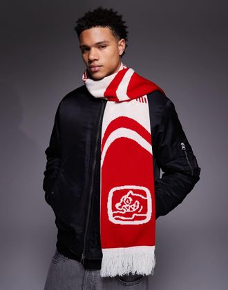 Icecream ICE CREAM - &Eacute;charpe en maille style course - Blanc et rouge