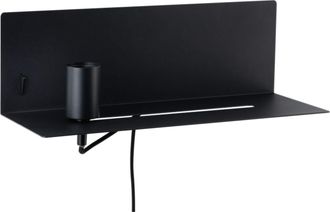 Paulmann 78920 Wandleuchte Devara mit Ablage max. 40 Watt Wand-Leselampe Schwarz Leseleuchte Metall Wandlampe E27 ohne Leuchtmittel