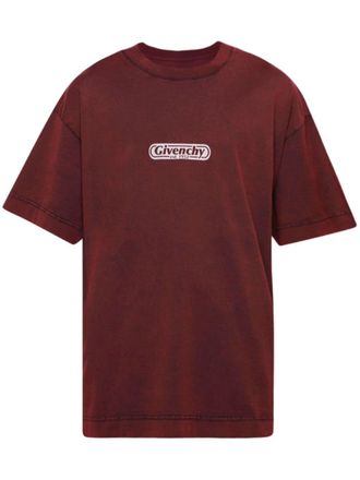 Givenchy t-shirt en coton &agrave; logo imprim&eacute; - Rouge