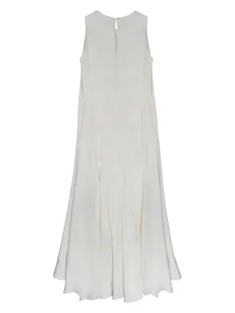 P.A.R.O.S.H. Sleeveless Linen-Blend Dress - White