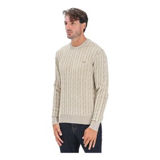 Tommy Hilfiger Vintage Beige Crewneck Sweater - - Knitwear - Herren - Beige - XL