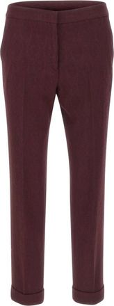 Etro Pantalon droit en laine jacquard - Femme - Pantalons - Rouge - Taille: 38 FR