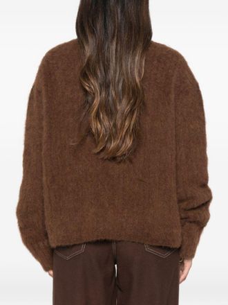 Uma Wang Brushed Wool Blend V-Neck Sweater - Brown