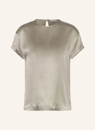 Brunello Cucinelli Brunello Cucinelli Blusenshirt Aus Seide Mit Schmucksteinen gruen