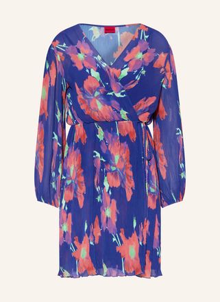HUGO BOSS Hugo Wickelkleid Kahula Mit Plissees blau
