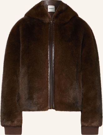 Sandro Sandro Kunstfell-Jacke braun