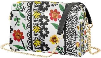 Mnsruu Sacs à bandoulière pour femme, sac à main en cuir à motif floral vintage