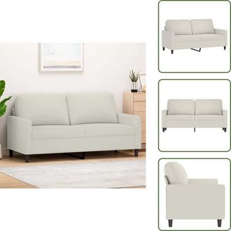 vidaXL The Living Store 2-Sitzer-Sofa Creme 140 cm Samt - Samt Sofa