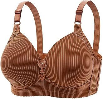 Generic 2026 Soutien-gorge pour femme confortable sexy sans anneau en acier grande taille mince respirant et, caf&eacute;, 76